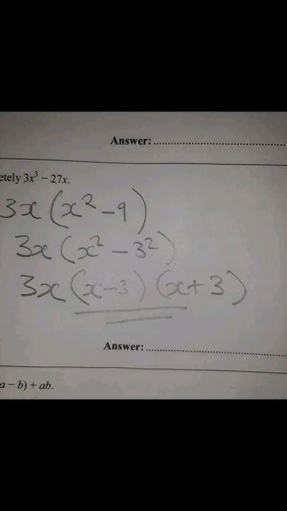 Factorise Completely An Algebraic Expression Shorts Shortvideo Shortsviral Maths Youtube