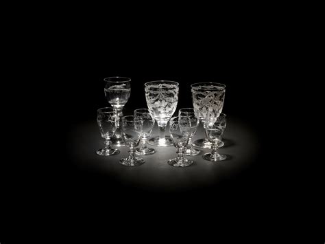 Bonhams A Collection Of Etched Drinking Glasses