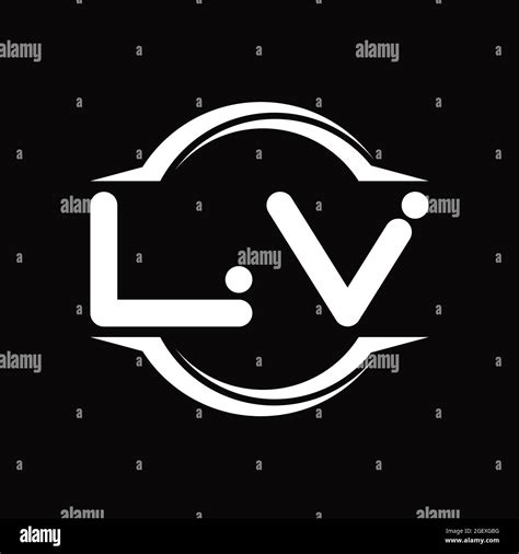 Lv Logo Monogram Abstract Speed Technology Blackground Design Template