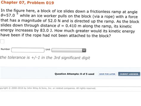 solved in the figure here a block of ice slides down a