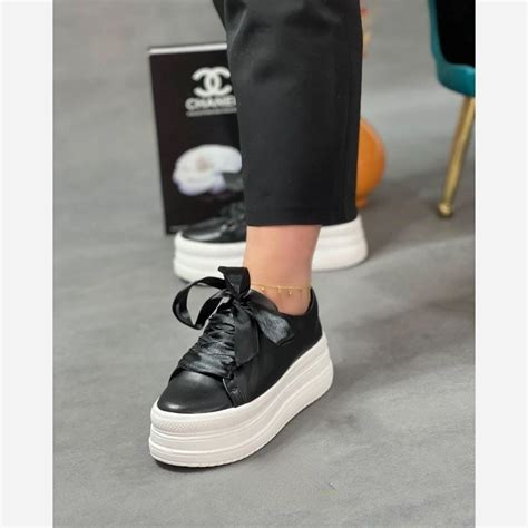 خرید و قیمت کتونی لژدار مشکی و سفید دخترانه و زنانه کفش ونس اسپرت