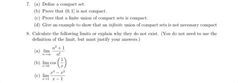 Solved A Define A Compact Set B Prove That Chegg