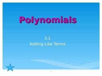 Common Core Algebra Unit Pt Intro To Polynomials TpT