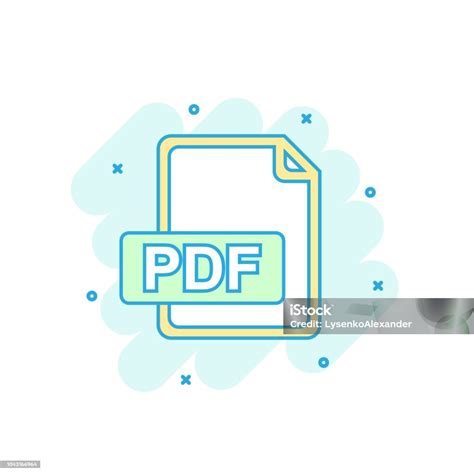 卡通彩色 pdf 圖示的漫畫風格pdf 文檔符號插圖表意字元檔案格式飛濺的商業概念向量圖形及更多下載圖片 下載 互聯網 剪裁圖