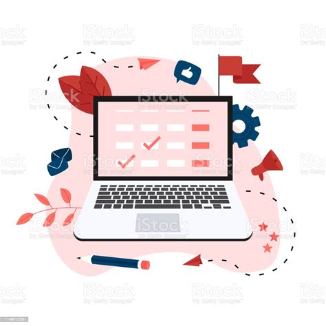 이벤트 미리 알림 및 계획과 휴대 전화에 평면 디자인 비즈니스 캘린더 개념에 대한 스톡 벡터 아트 및 기타 이미지 개념 경영자 계획 Istock