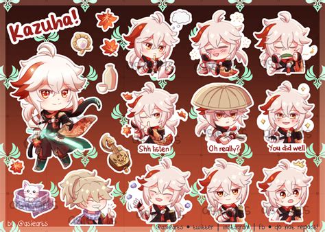 Kazuha Sticker Sheet Genshin Impact Hoyolab