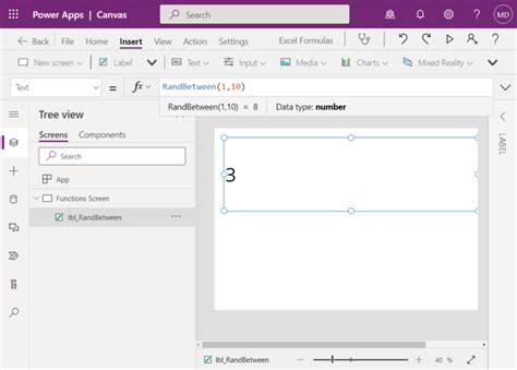 how to use the power apps randbetween function