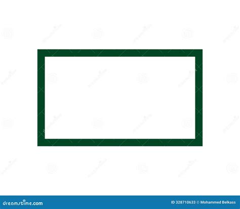 Rectangle Shape Outline Green Stroke Circle Symbol Vector 328710633