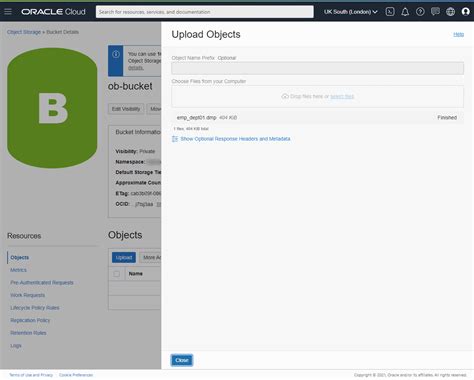Oracle Cloud Infrastructure OCI Create An Object Storage Bucket ORACLE BASE