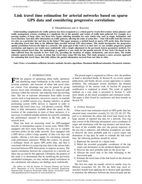 Pdf Link Travel Time Estimation For Arterial Networks Based On Sparse Gps Data And Considering