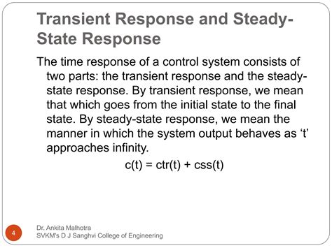 Response Of Control Systems In Time Domain Ppt