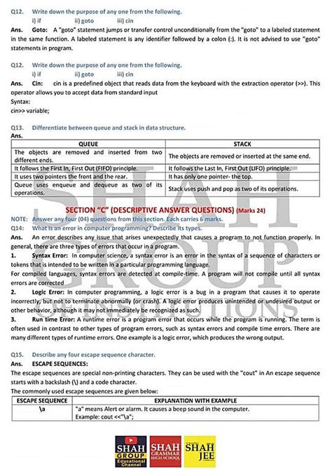 Education Is The Key To Success Computer Science Ii For Class X