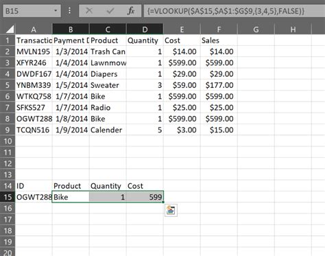 Arrays Excel Vlookup Extracting Multiple Columns From One Formula Stack Overflow