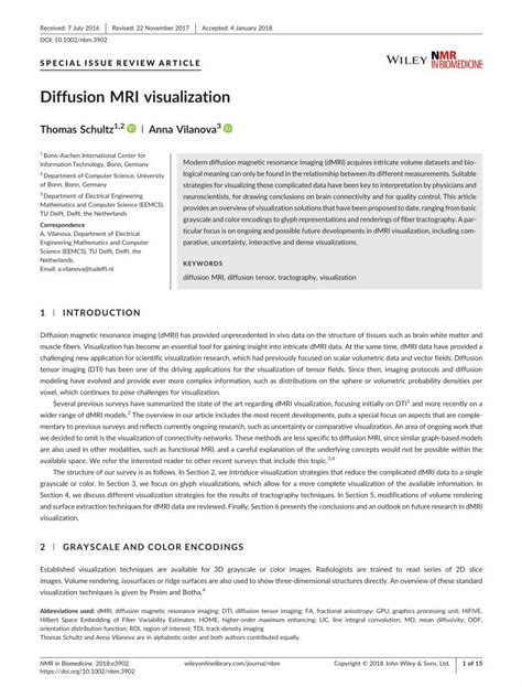 Pdf Diffusion Mri Visualization Tu Delft Dokumentips