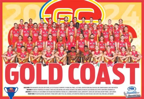 GOLD COAST SUNS 2024 Afl football TEAM POSTER,BARGAIN,GR8 feedbacks 4 ...