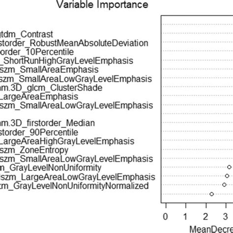 Importance List Of 20 Features In The Random Survival Forest Predicting