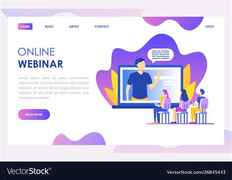 online webinar concept landing web page template vector image
