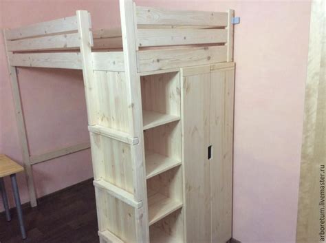 Кровати: Кровать чердак со стеллажом и шкафом в интернет-магазине на ...