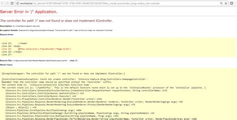 The Controller For Path Was Not Found Or Does Not Implement Icontroller Sitecore Stack