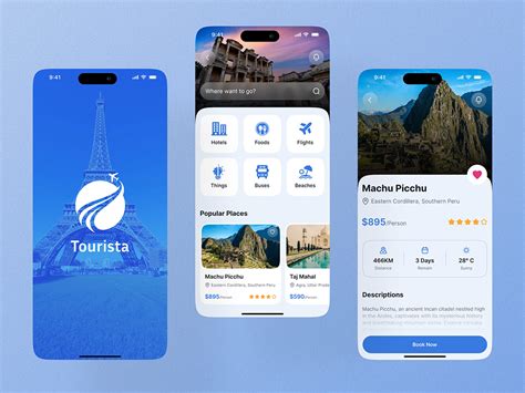 Travel App Ui Ux Design By Figma Tourist App Ui Design Behance