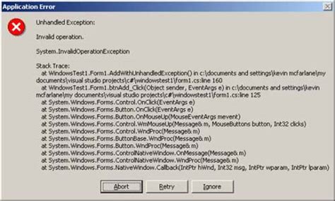 Managing Unhandled Exceptions In NET CodeProject