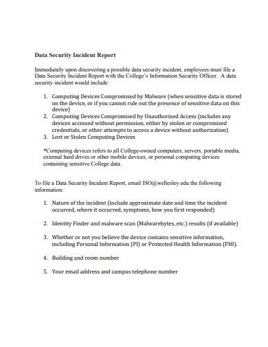 Security Incident Report 16 Examples Format How To Write Pdf