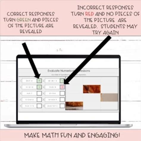 Evaluate Numerical Expressions Digital Self Checking Activity Tpt