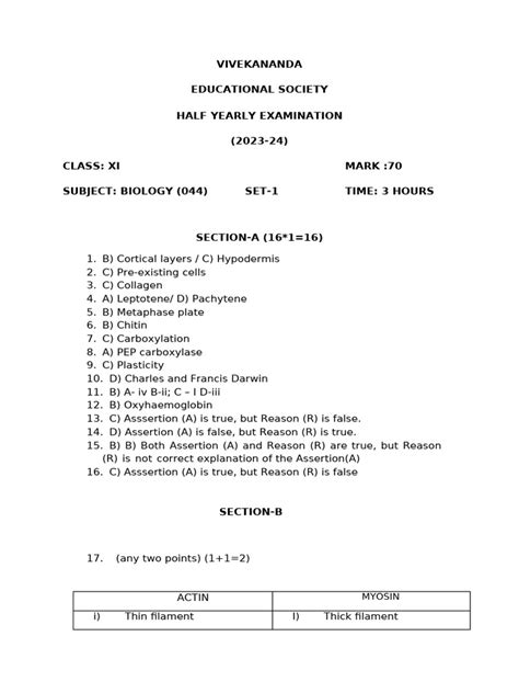 Revised Answer Key Set 1 Pdf Synapse Chemical Synapse