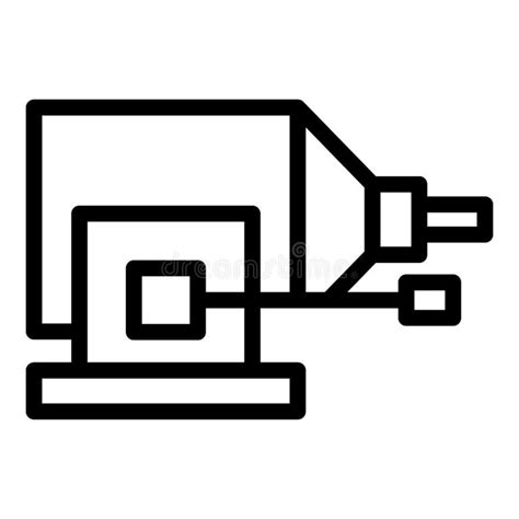 Cnc Machine Equipment Icon Outline Vector Work Tool Stock Vector Illustration Of Milling