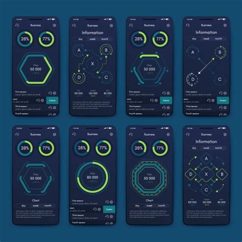 Gui Elements For Business Analytics Mobile App Vector Image
