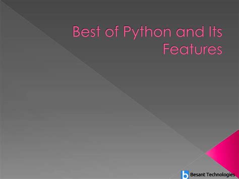 PPT Features Of Python PowerPoint Presentation Free Download ID
