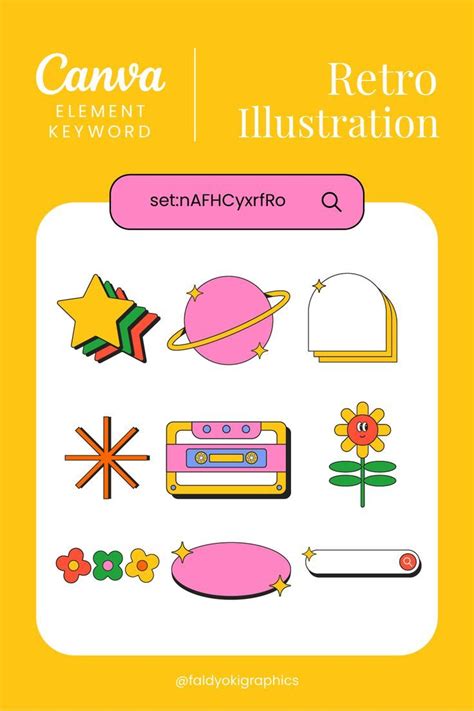 Retro Illustration Canva Element By Faldyokigraphics