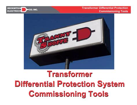 Transformer Protection Commissioning Tools Ppt