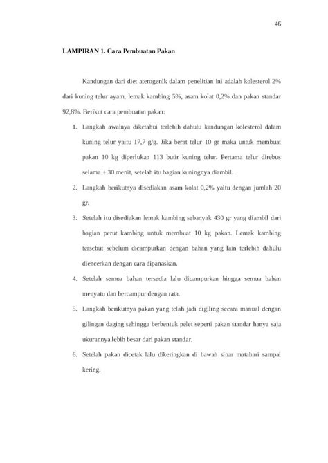 Docx Lampiran 1 Cara Pembuatan Pakan Dokumen Tips