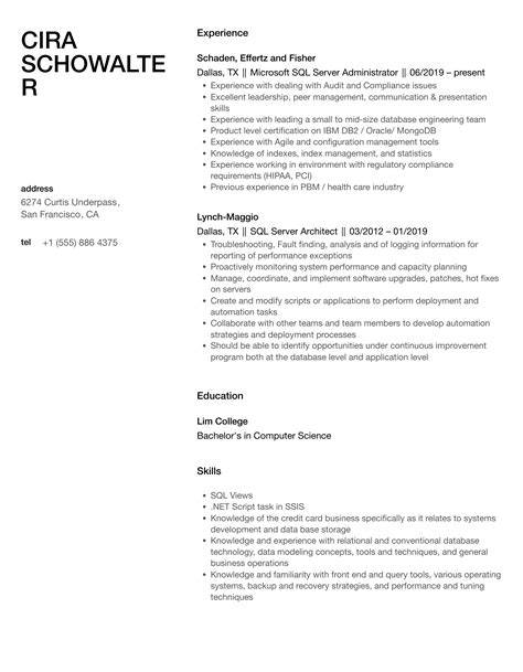 Sql Server Resume Samples Velvet Jobs Sql Server Resume Samples Velvet Jobs