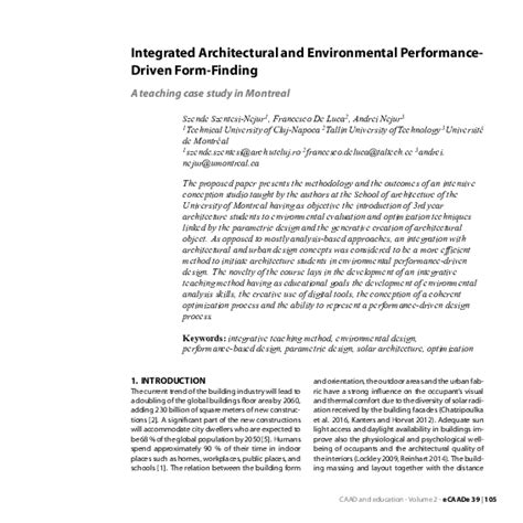 Pdf Integrated Architectural And Environmental Performance Driven Form Finding A Teaching