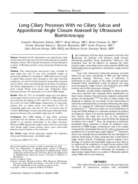 Pdf Long Ciliary Processes With No Ciliary Sulcus And Appositional