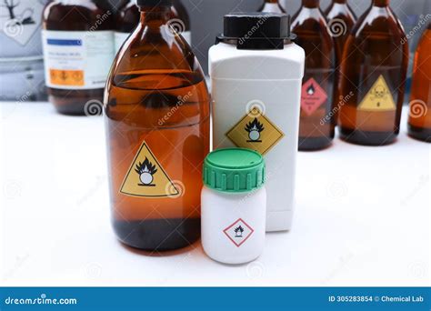 Oxidizing Agent Symbol On Bottle Chemical Warning Symbol Stock Photo Image Of Safety