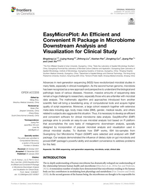 Pdf Easymicroplot An Efficient And Convenient R Package In Microbiome Downstream Analysis And