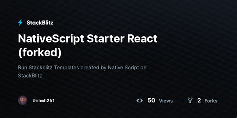 nativescript starter react forked stackblitz