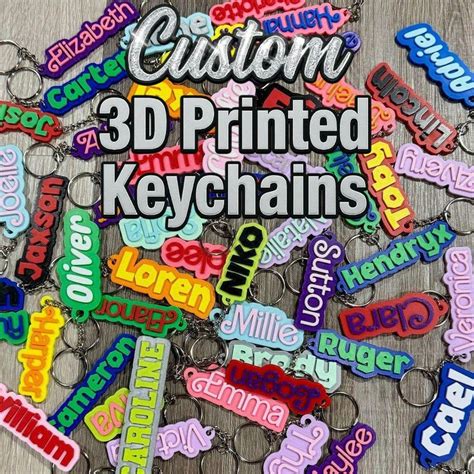 Custom 3d Printed Key Chains Etsy