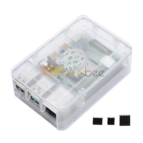 Updated Black White Transparent ABS Case V Enclosure Box With Heat Sink For Raspberry Pi B