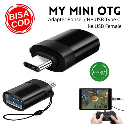 Jual MINI OTG HANDPHONE ADATER KONEKTOR USB TYPE C KE USB FEMALE PRINTER GAME CONSOLE FLASHDISK