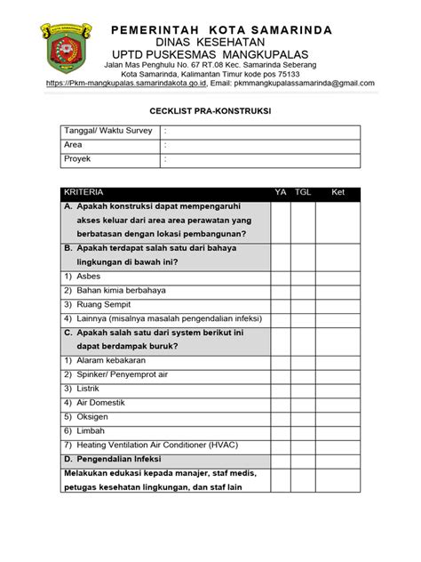 Ceck List Pra Konstruksi Pkm Mgpls Pdf Seni Teknologi And Rekayasa