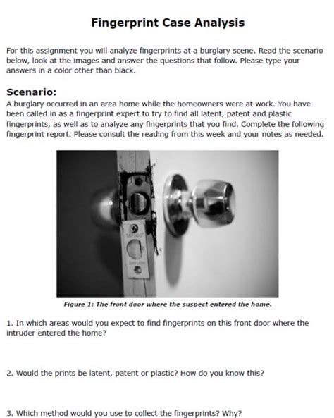 Fingerprint Case Analysis By Karyl Bitting Tpt
