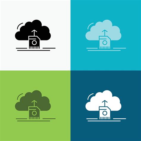 cloud upload save data computing icon over various background