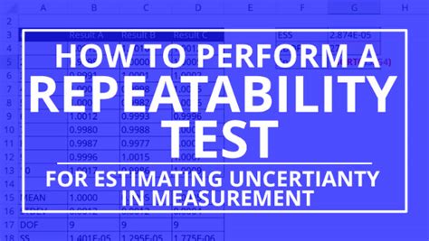 How To Perform A Repeatability Test For Estimating Uncertainty