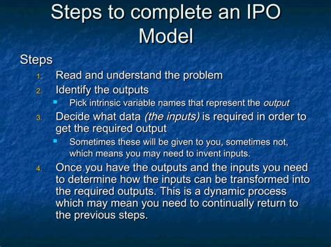 The Ipo Model Of Evaluation Input Process Output