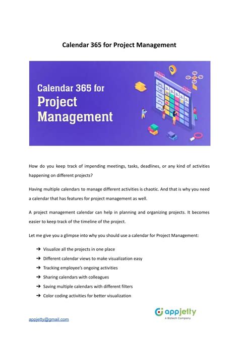 PPT AppJetty Microblog Calendar For Project Management