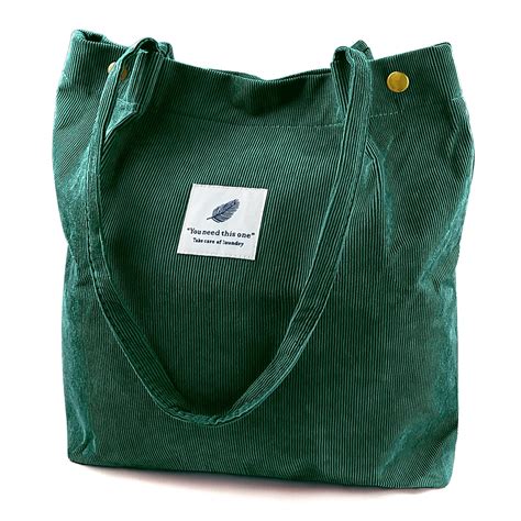 Ayieyill Womens Large Corduroy Tote Bag Canvas Shoulder Purse With